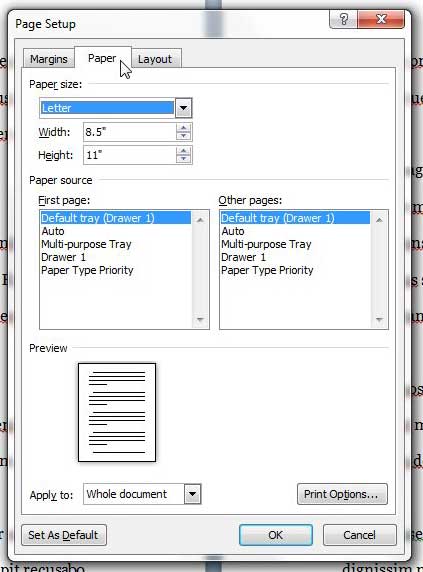 Sådan bruges juridisk papir som standard i Word 2010 - Globaler Geek