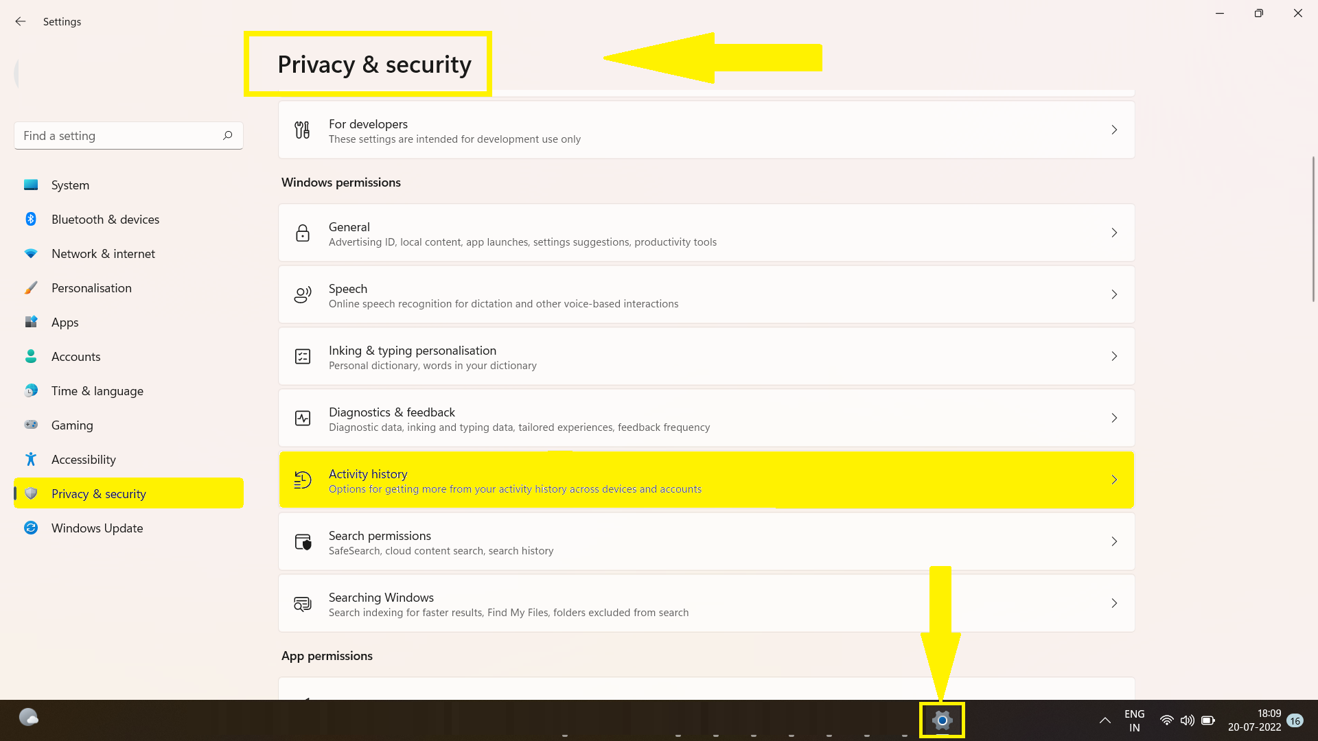 Hoe de activiteitsgeschiedenis in Windows 11 te wissen 11