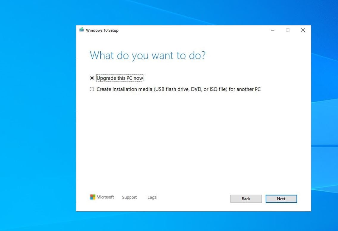 Oppgrader Windows 10 ved hjelp av medieopprettingsverktøy - Globaler Geek