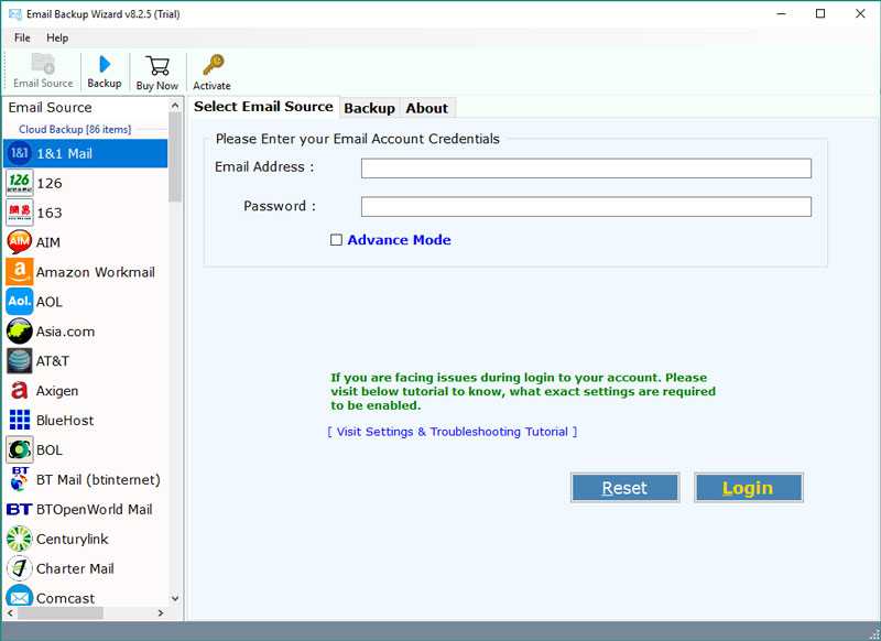 1 & 1 Webmail -Sicherungs -Tool zum Exportieren von E -Mails von 1 & 1 ...