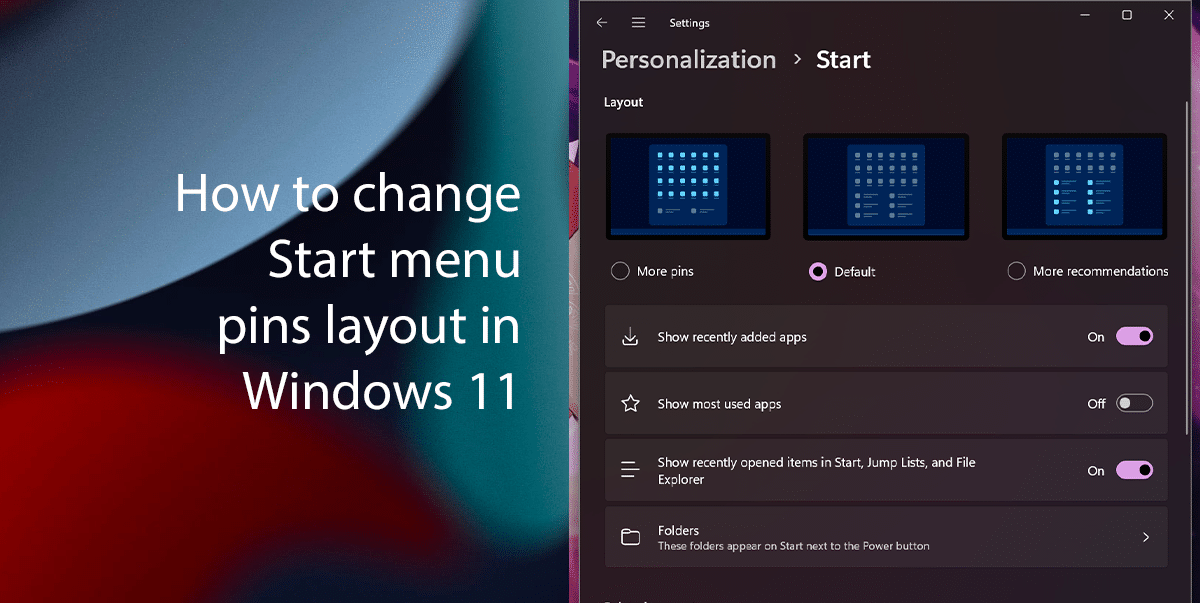 So ändern Sie Startmenü Pins Layout in Windows 11 - Globaler Geek