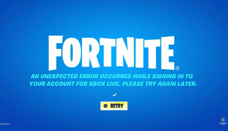 Auf der Xbox ist ein unerwarteter Fortnite-Fehler aufgetreten: So ...