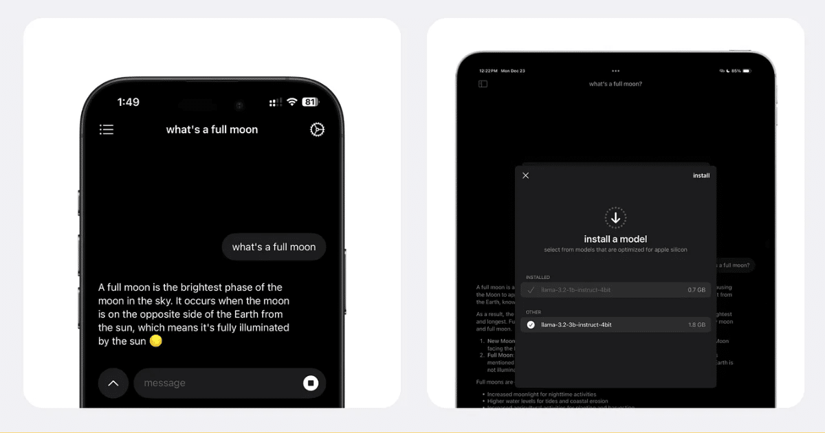 Die Vollmonoon -App bringt private LLM -Chat auf Apple -Geräte mit - Globaler Geek